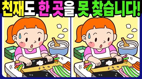 【다른그림찾기 치매예방】천재도 3개 중 한 곳은 못 찾습니다 재밌고 건강한 두뇌 훈련 퀴즈 【틀린그림찾기 두뇌운동 Find Difference】1504