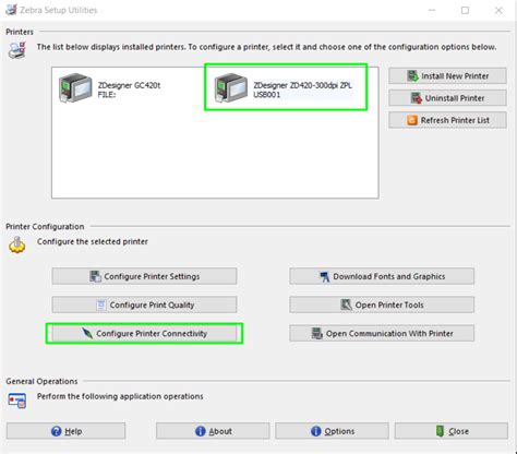 Printers Configuring The Ethernet Port