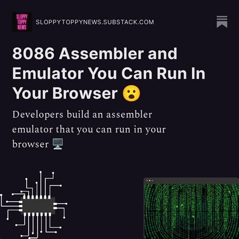 8086 assembler and emulator available for your browser — sloppy toppy