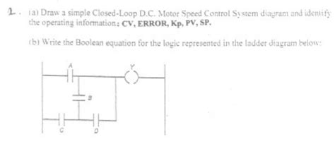Solved Ja Draw A Simple Closed Loop D C Motor Speed Chegg