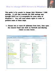 How To Change DNS Servers In Windows 7 And Up Pdf How To Change DNS Servers In Windows 7 This