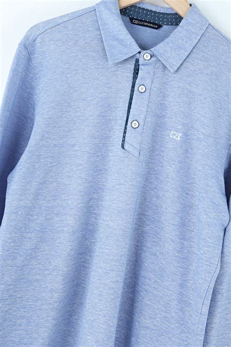 Xl 커터앤벅 카라 긴팔티셔츠 파스텔톤블루 골프 세컨웨어