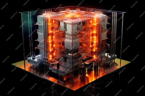 Premium Photo Abstract Representation Of A Quantum Computer Core