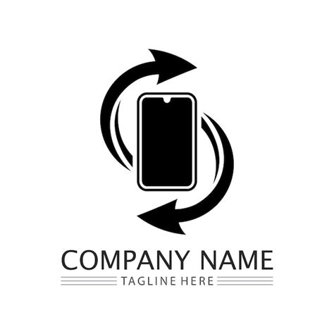 스마트폰 아이콘 로고 디자인 및 벡터 그림 프리미엄 벡터