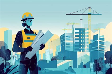 Architect Holding Blueprints Premium Ai Generated Vector