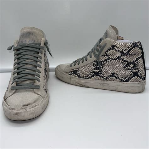 P448 P448 Womans Python Star High Top Sneakers In Silver Python Grailed