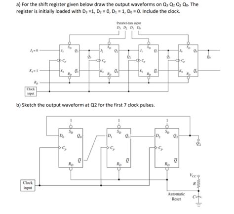 a for the shift register given below draw the output