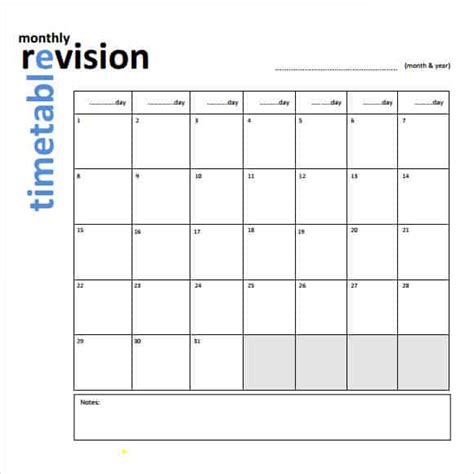 8 Free Timetable Templates Excel PDF Formats