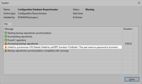 Kb1492 Backup To Cifs Share Fails With Failed To Call Rpc Function