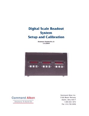 Fillable Online Digital Scale Readout System Setup And Calibration Fax Email Print PdfFiller
