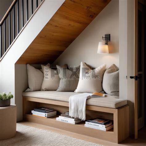 Free Photos Cozy Reading Nook Under Stairs