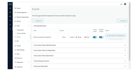Cisco Cyber Vision GUI Administration Guide Release Events Cisco Cyber Vision Cisco