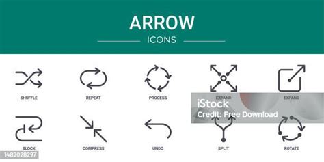 셔플 반복 처리 확장 확장 차단 보고서 프리젠 테이션 다이어그램 웹 디자인 모바일 앱을위한 벡터 아이콘 압축과 같은 10 개의