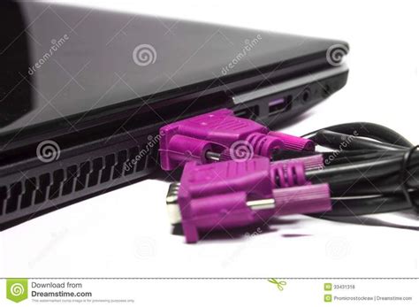 Pink DVI Monitor Cable Pink VGA Cable And Laptop Port Connecting And Having Another Vga