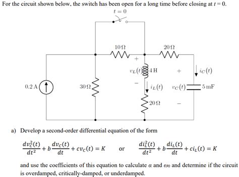 Solved For The Circuit Shown Below The Switch Has Been Open Chegg