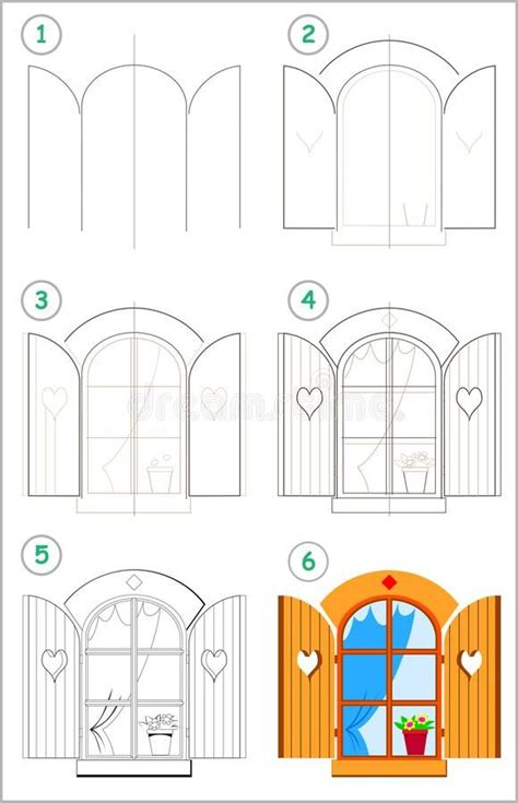 Step By Step Guide To Drawing A Cute Window With Shutters