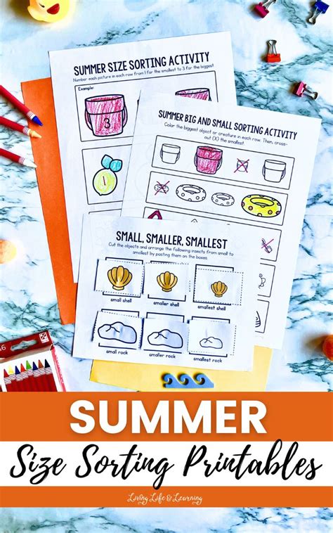 Summer Size Sorting Printables