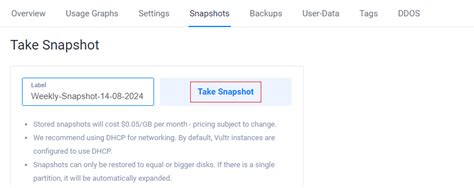 How To Manage Snapshots For Vultr Instances Vultr Docs