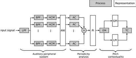 Schematic Diagram Of The Peripheral Auditory Model Used In The Present Download Scientific