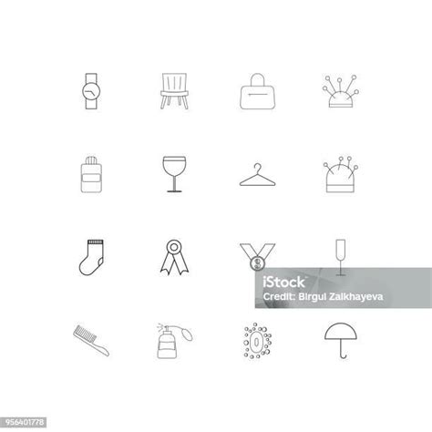 뷰티 드레스 옷 선형 얇은 아이콘 설정합니다 간단한 벡터 아이콘 설명 0명에 대한 스톡 벡터 아트 및 기타 이미지 0명 3위 가방 Istock