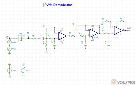 Pwm Demodulator With Operational Amplifiers Youspice