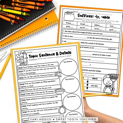November No Prep Pack 2nd Grade Fall Worksheets Grammar Reading