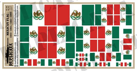 Mexican Flag 1823 1864 1867 1893 172 148 135 132 Scales
