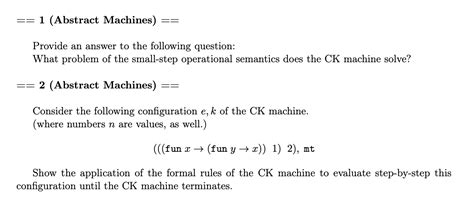 solved [ 1 text { abstract machines } ] provide an