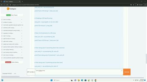 Sum Numpy Array Youtube