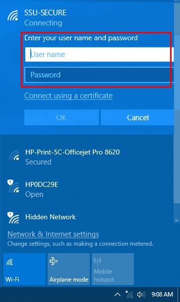 Ssu Secure Wi Fi Access On Windows 10 Information Technology At