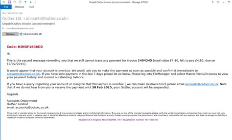 Invoice Follow Up Email Template Williamson