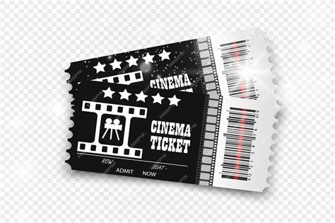 Векторные билеты в кино изолированы на прозрачном фоне реалистичный входной билет в кино