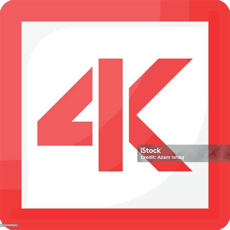 레드 4k 해상도 사이니지 컨셉 벡터 컬러 아이콘 디자인 비디오 블로거 심볼 사진작가 또는 비디오 그래피 장비 사인 필름그래피