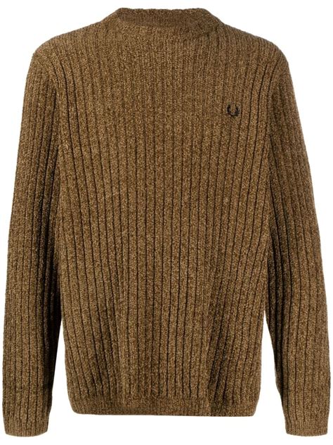 Fred Perry Logo Chenille Crewneck Jumper Fred Perry