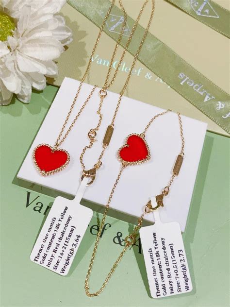 Heart Braclet And Necklace Set 18k Gold Hk Setting On Carousell