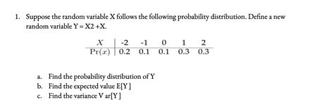 solved suppose the random variable x follows the following