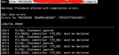 19c pdb数据库编译存储过程报错pls 00201 identifier ctx ddl 墨天轮