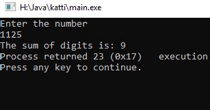 C Program To Find The Sum Of Digits In The Given Number