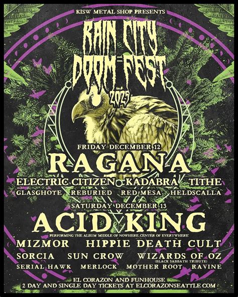 Sorcia Full Line Up Officially Announced 🔊 Rain City Doom Fest 2025