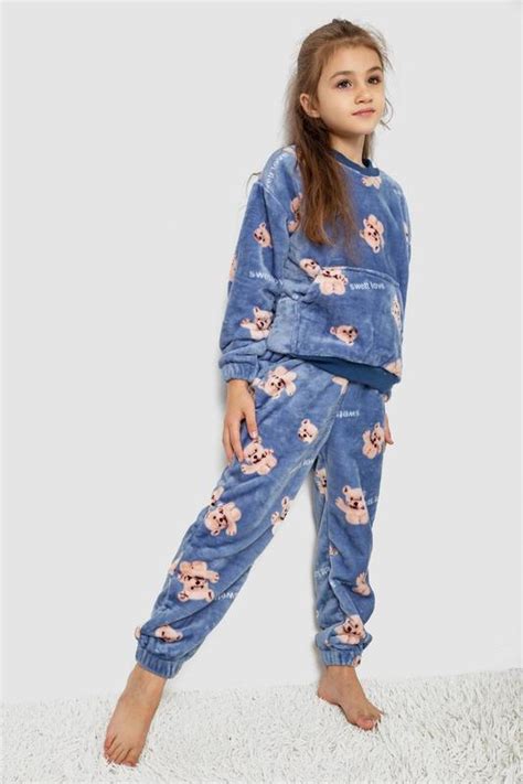 Піжама дитяча плюшева унісекс колір джинс — ціна 800 грн у каталозі Піжами Купити дитячі речі