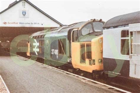 Uk Diesel Train Railway Photograph Of Class 37 Loco 37416 Rm37 1254 £1