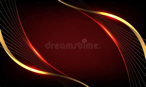 Abstract Gold Lines Wave Curve Luxury On Dark Red Background Vector Stock Vector Illustration