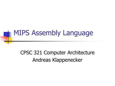 PPT MIPS Assembly Language PowerPoint Presentation Free Download ID