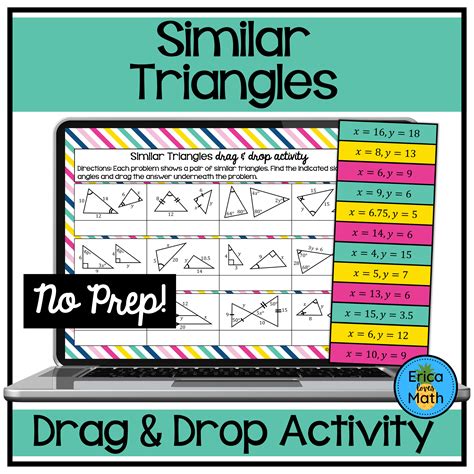 Similar Triangles And Similarity Theorems Digital Drag Drop Activity