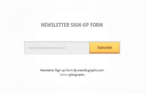 Subscribe To Newsletter Form Psd