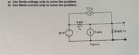 solved use node voltage only to solve the problem b use