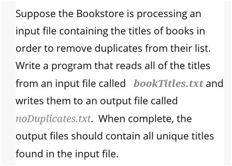Solved Suppose The Bookstore Is Processing An Input File