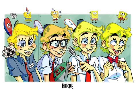 Human Spongebob Through The Years Gijinka By Percodine On Deviantart