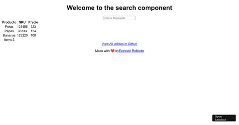 Search Component Codesandbox