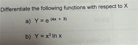 solved differentiate the following functions with respect to